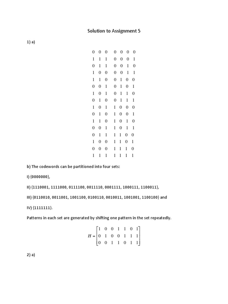 Solution To Assignment 5 | PDF | Discrete Mathematics | Signal Processing