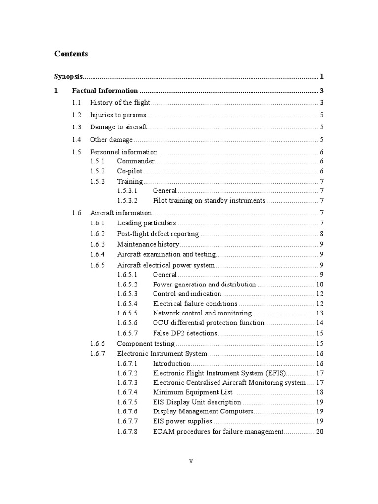 Aircraft Electrical Failure Investigation Report | PDF | Cockpit ...