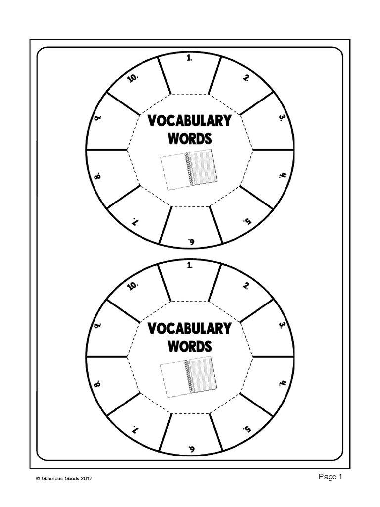 FREEBIE Vocabulary Foldables | PDF | Notebook | Vocabulary