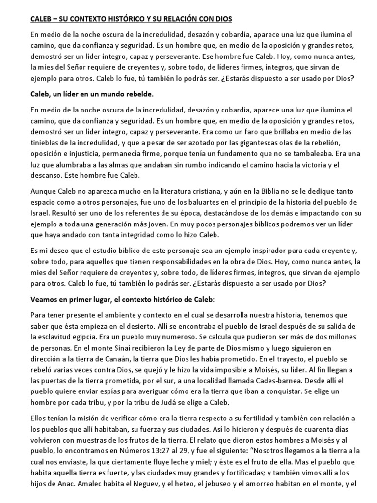 Caleb | PDF | Moisés | Biblia