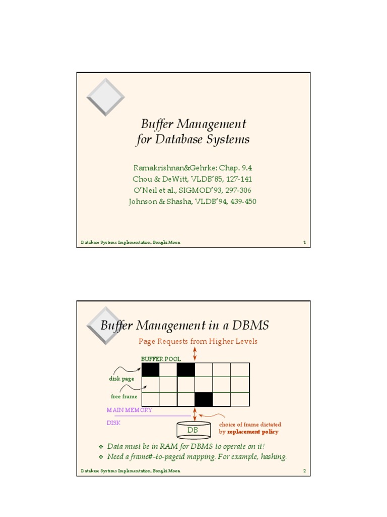 Database Design and Implementation 04.buffer | PDF | Database Index | Cache (Computing)