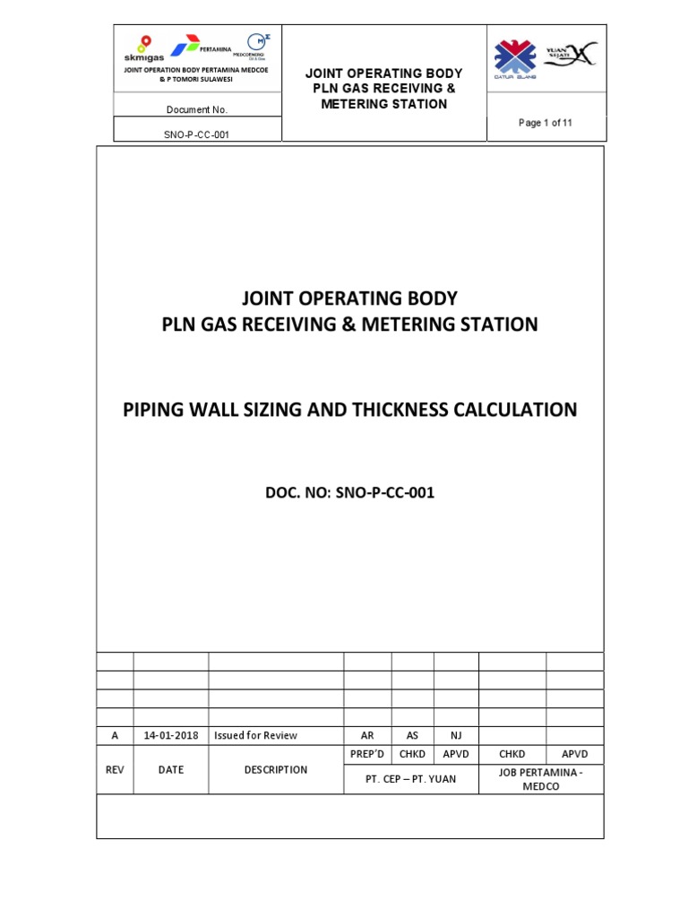 Piping Wall Sizing and Thickness Calculation | PDF | Pipe (Fluid Conveyance) | Gas Technologies