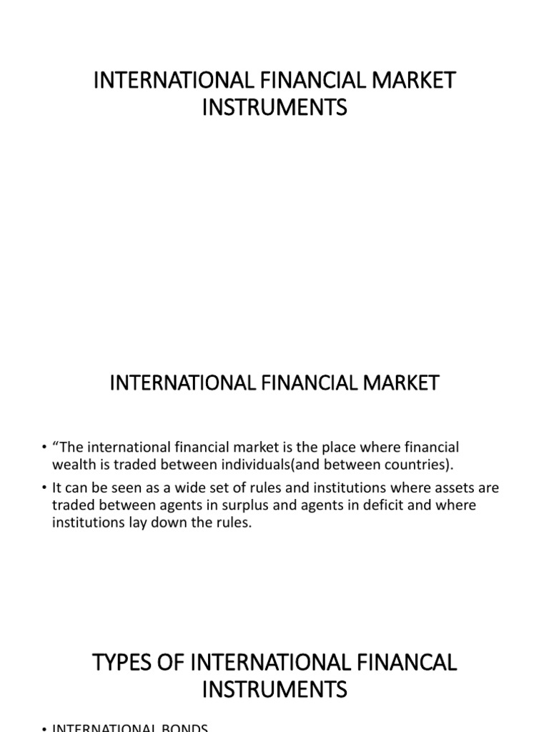 International Financial Market Instruments | PDF