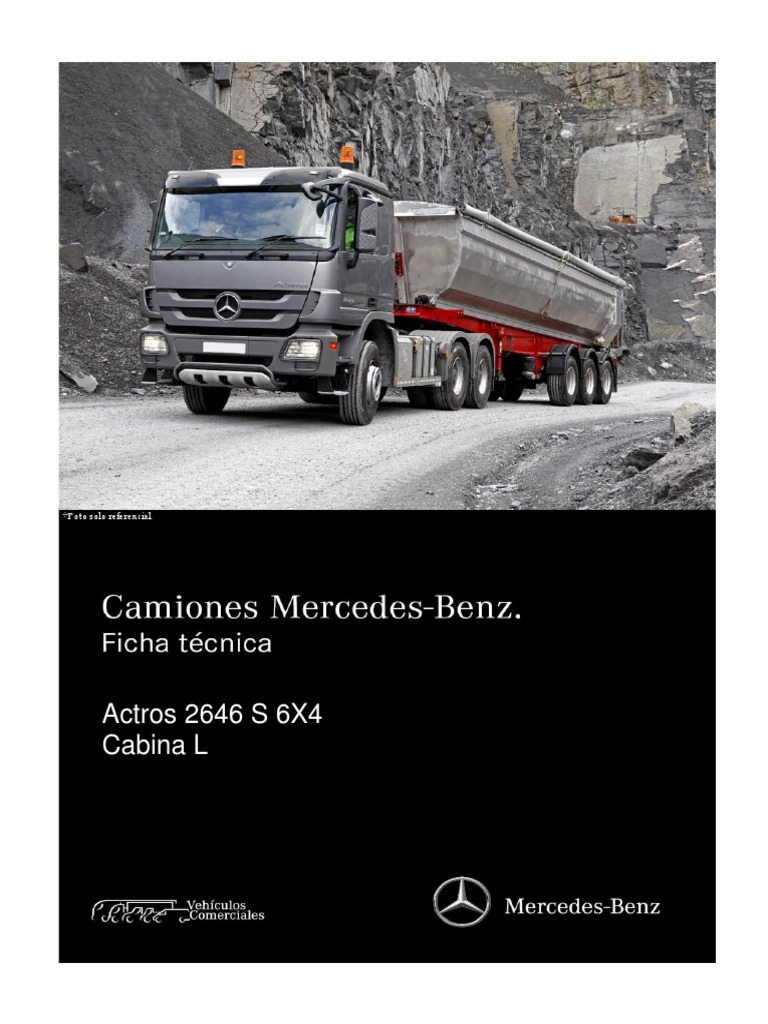 Ficha Técnica Actros 2646S - 6x4 - Alemania | PDF | Eje | Transmisión (Mecánica)