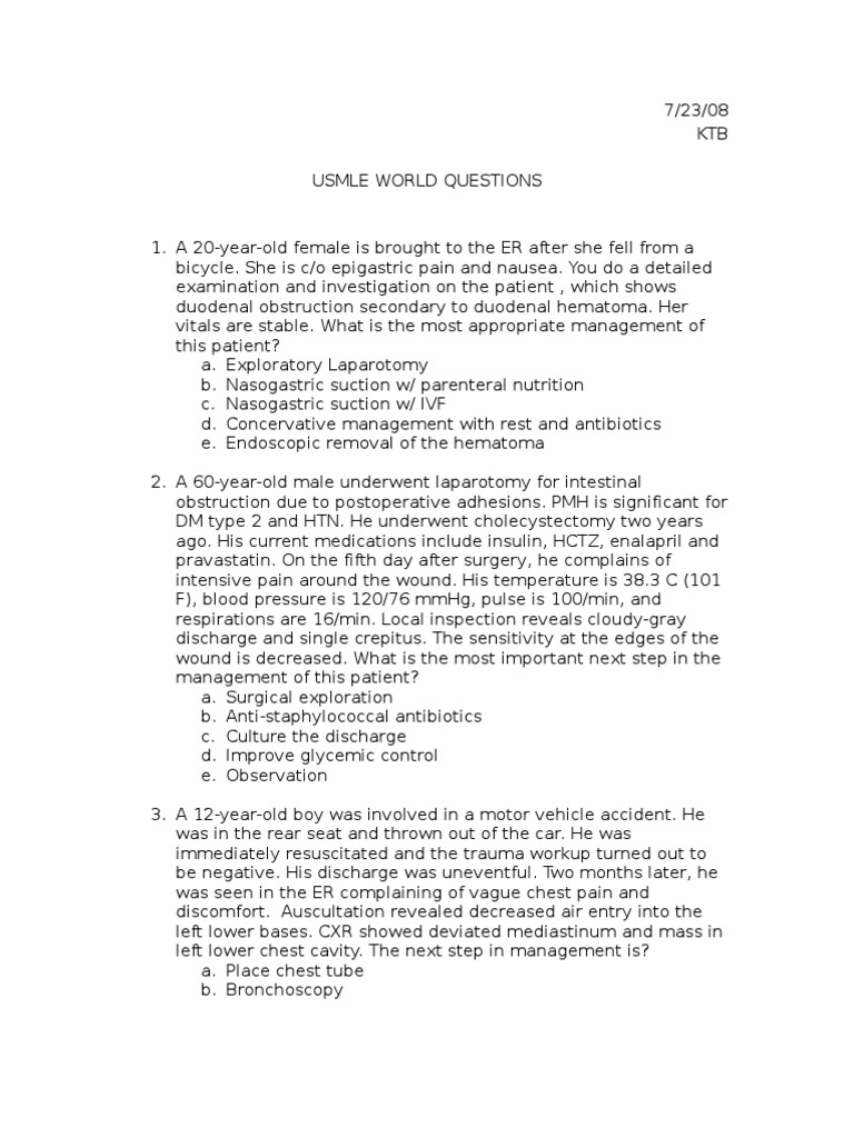 Usmle World Questions | PDF | Science & Mathematics
