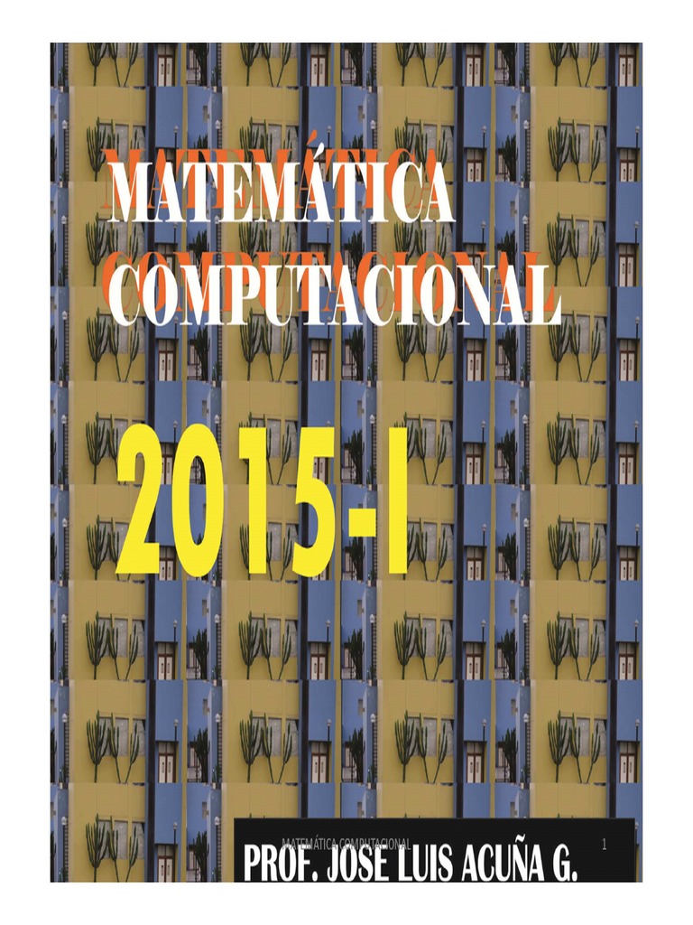 Matemática Computacional 1 | PDF | Matlab | Programa de computadora