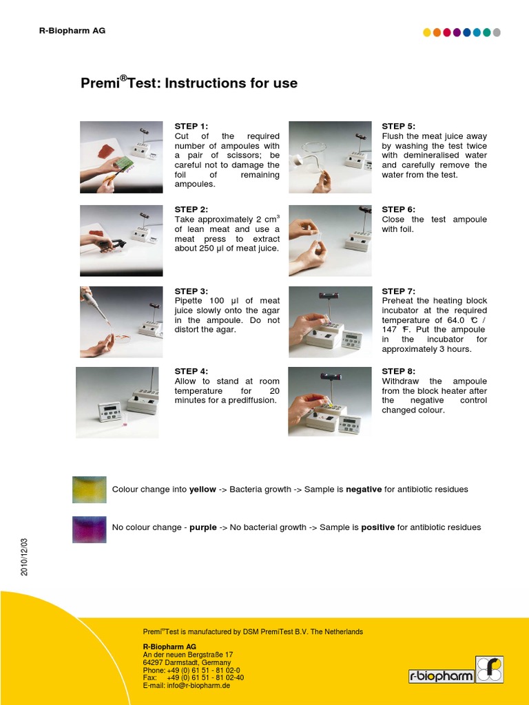 Premi Test Instruc For Use | PDF | Microbiology | Nature