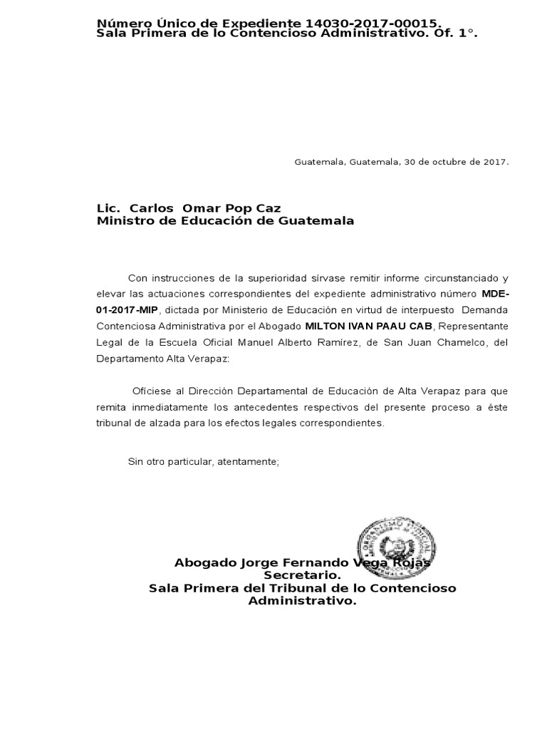 13 Oficio Solicitando Expediente | PDF