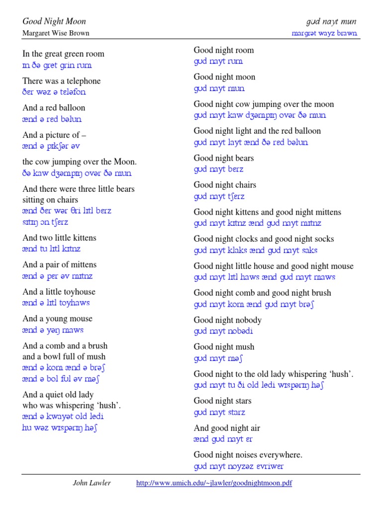 Good Night Moon D Nayt Mun: Margaret Wise Brown | PDF | American ...