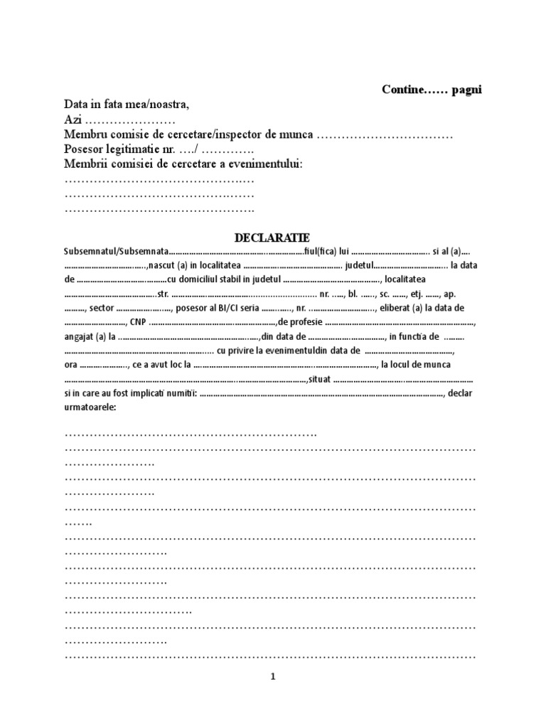 Declaratie Model | PDF