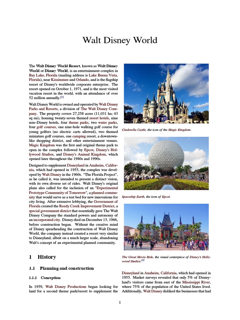 Walt Disney World | PDF | Walt Disney World | The Walt Disney Company