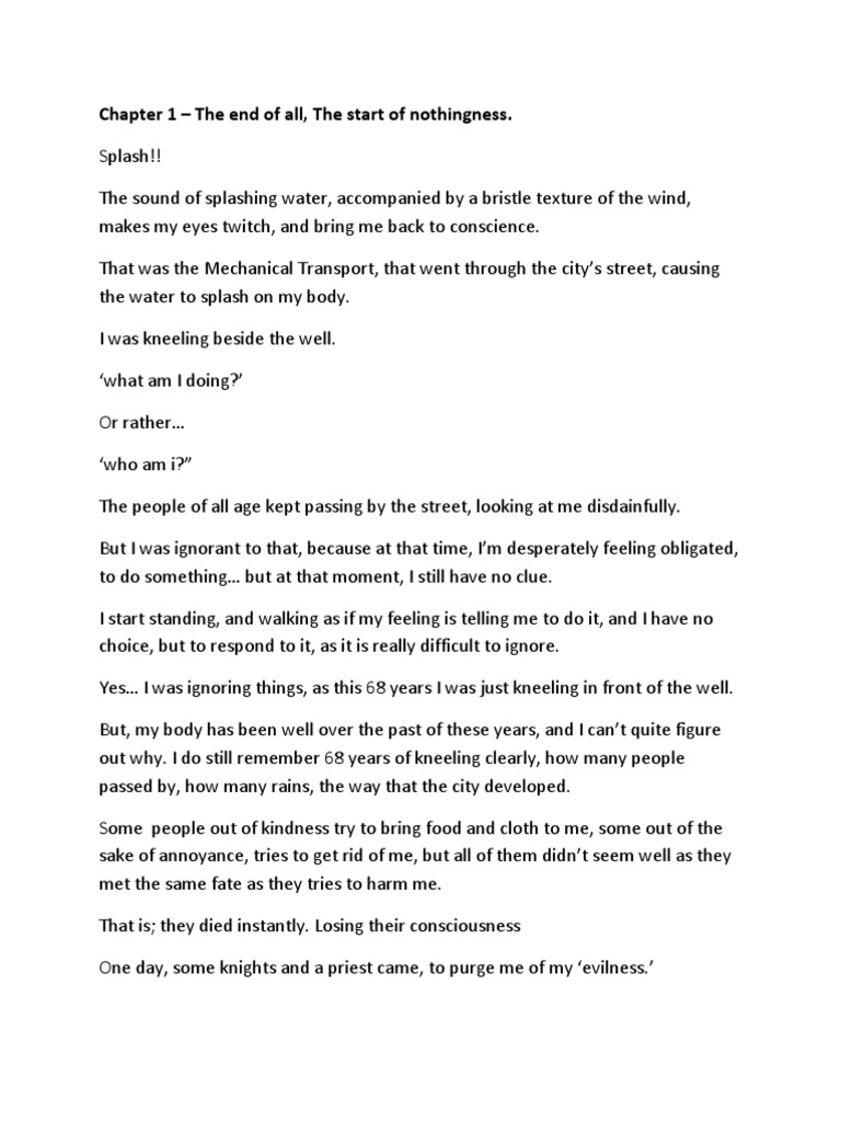 Chapter 1 - The End of All, The Start of Nothingness | PDF