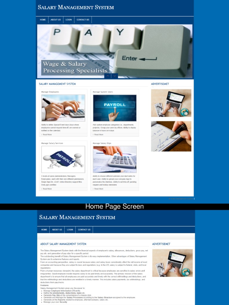Salary Management System Screens | PDF