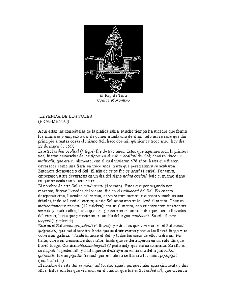 Codice Chimalpopoca Leyenda de Los Soles | PDF | Politeísmo | Cultura de las Americas