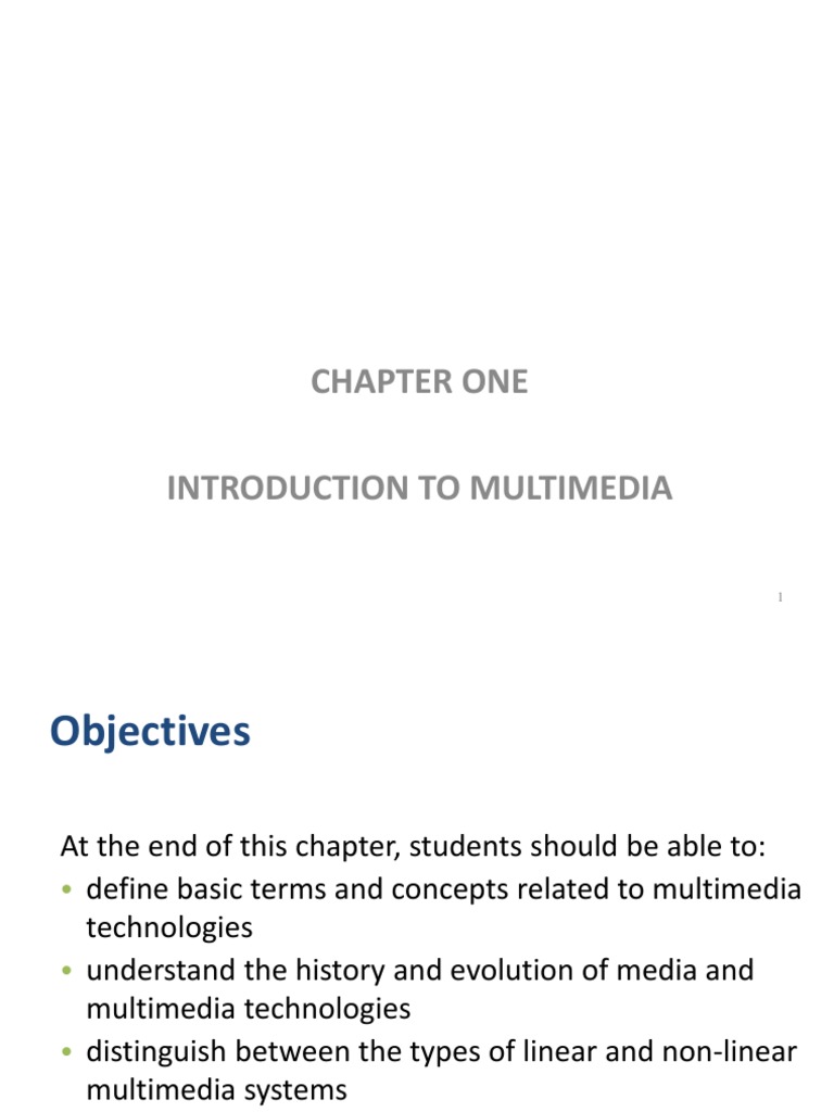 Chapter One Introduction To Multimedia | PDF | Blu Ray | Multimedia
