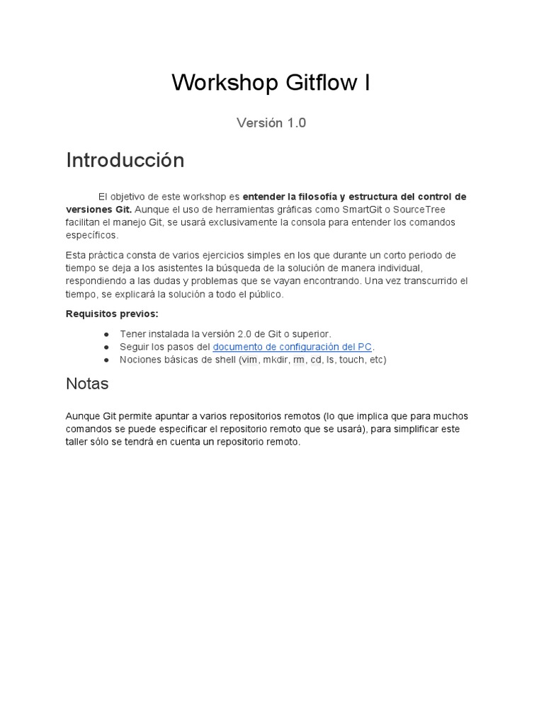 Workshop Gitflow I: Introducción | PDF