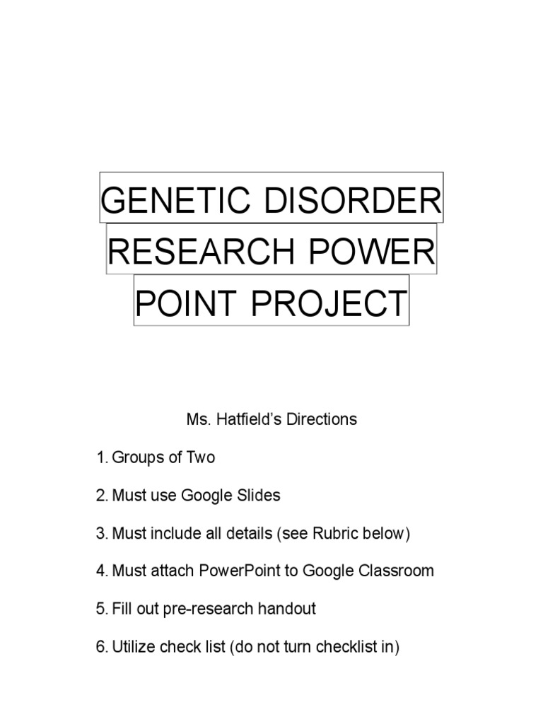 Genetic Disorder Research Power Point Project | PDF | Genetic Disorder ...