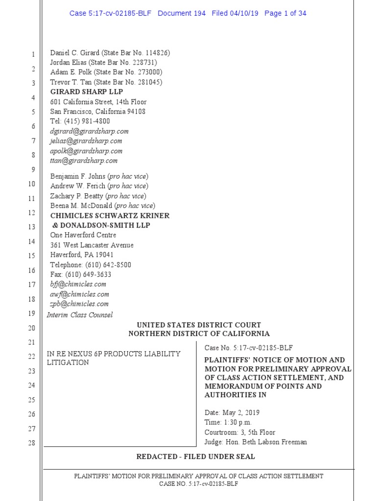 Huawei Google Class Action Overview | PDF | Class Action | Business
