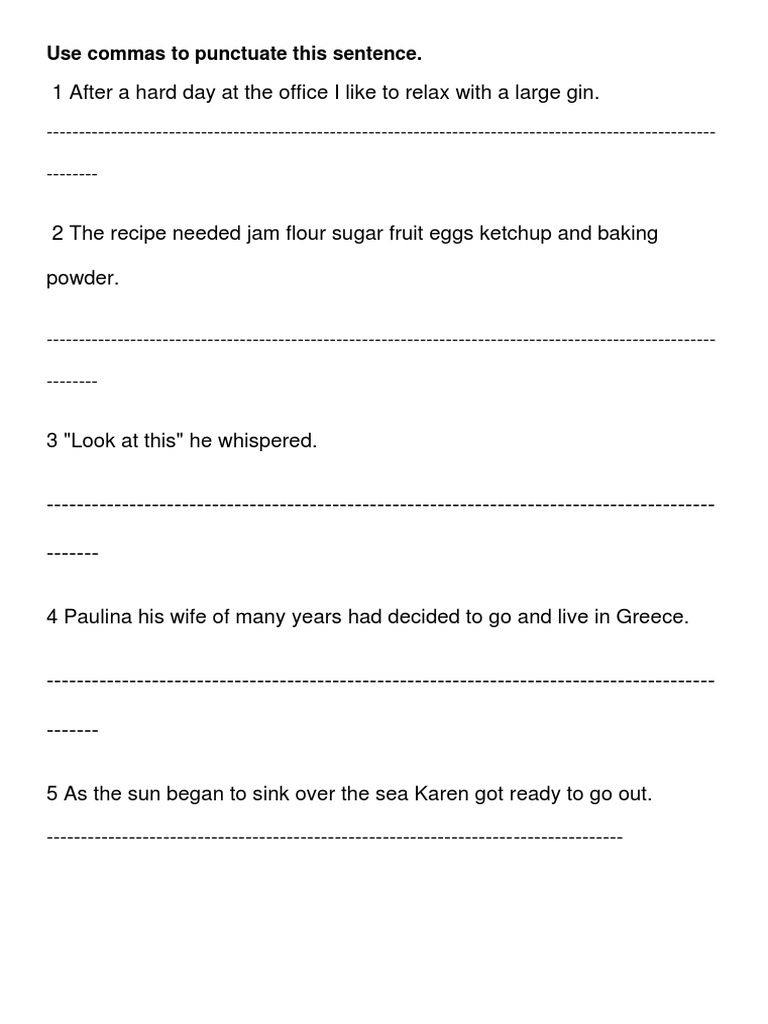 Use Commas To Punctuate This Sentence | PDF | Comma | Language Mechanics