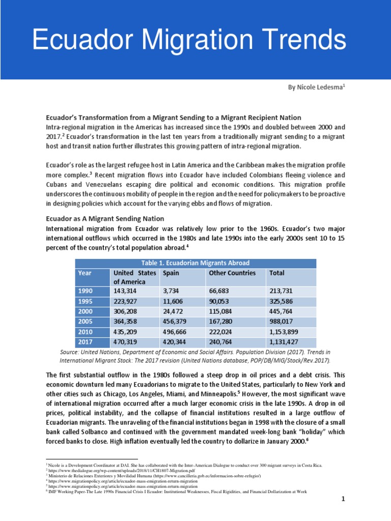 Ecuador Migration Trends | PDF | Immigration | Ecuador