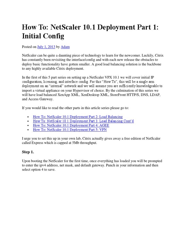 Netscaler Deploymeant | PDF | Load Balancing (Computing) | Domain Name System