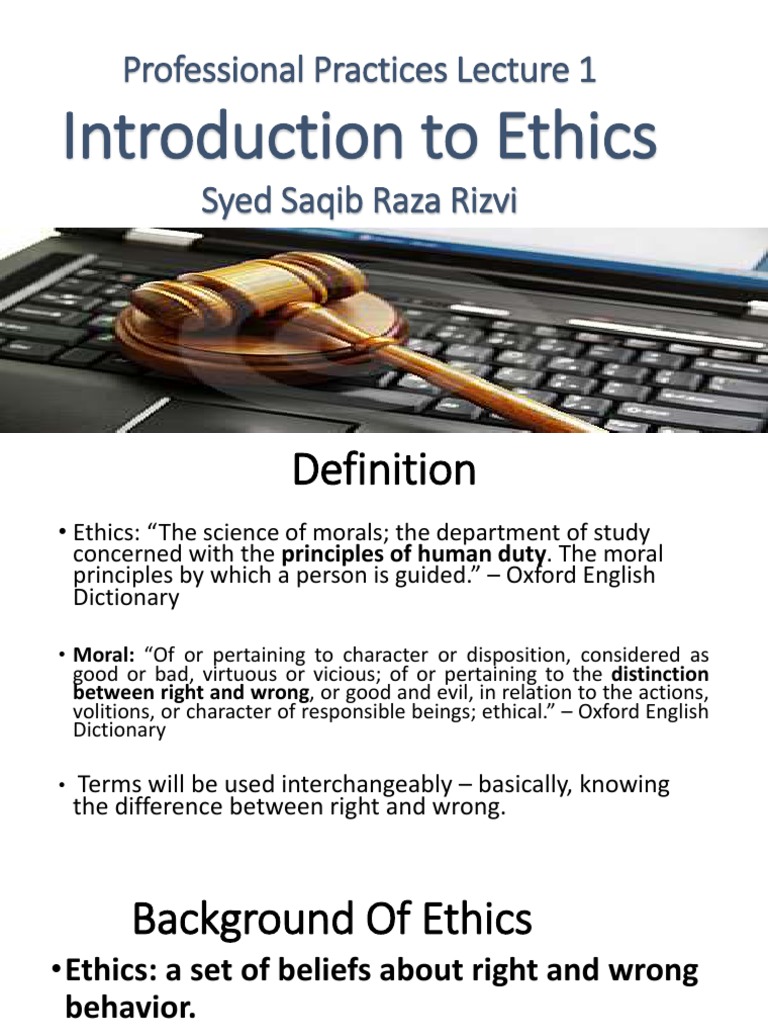 1-Introduction To Ethics | PDF | Computer Virus | Computer Security