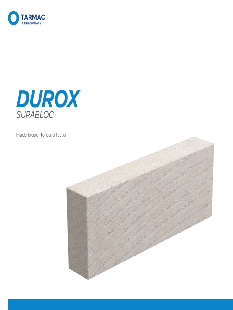 Durox Supabloc: Fast, Lightweight Building Blocks | PDF | Wall ...