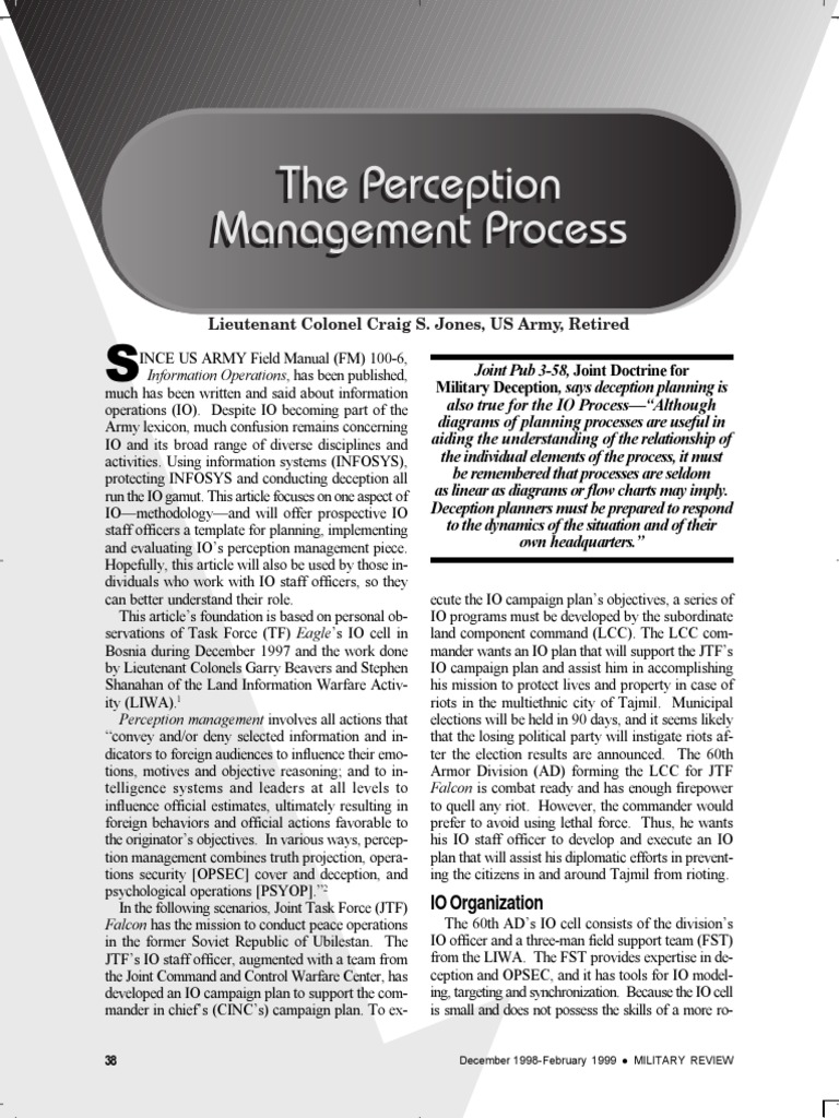 The Perception Management Process | PDF | Staff (Military) | Electronic ...