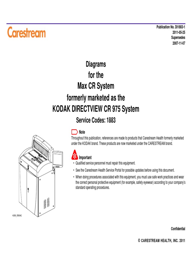 For The Max CR System Formerly Marketed As The Kodak Directview CR 975 ...
