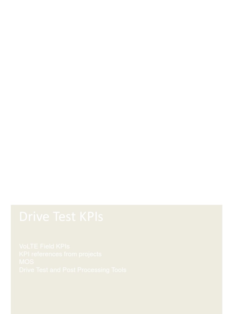 Volte Drive Test | PDF | Telecommunications | Signal Processing