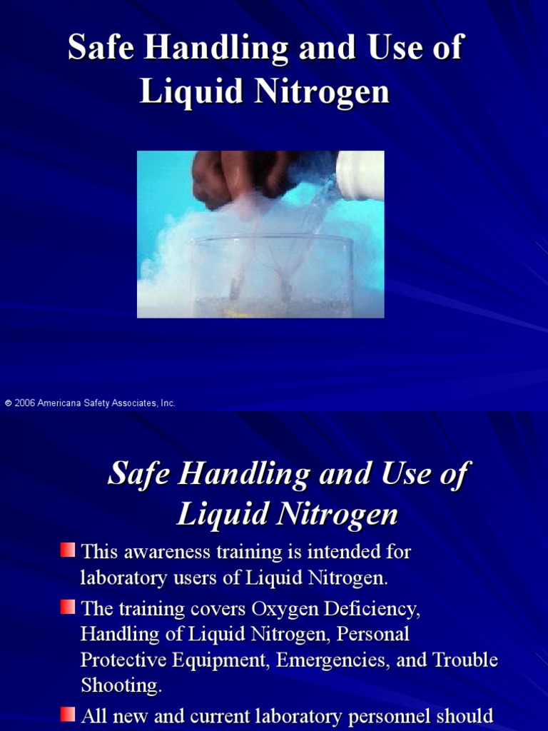 Liquid Nitrogen Safety | PDF | Cryogenics | Oxygen
