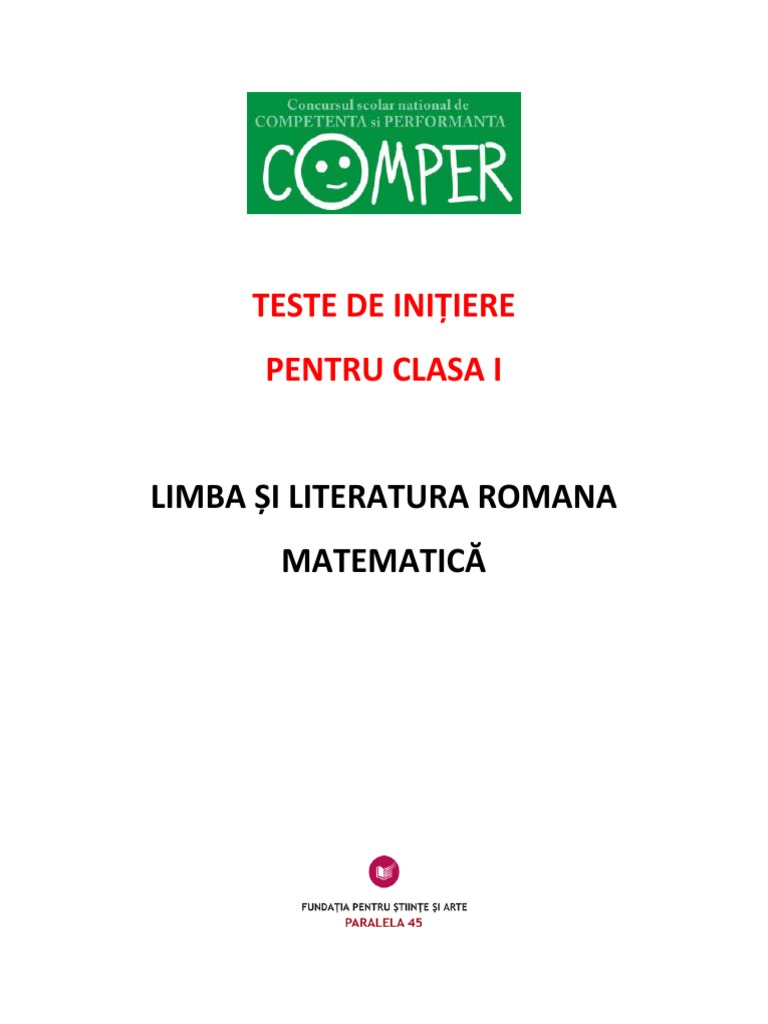 Comper Teste Clasa 1 PDF | PDF