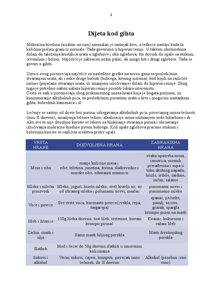 Dijeta Za Giht | PDF