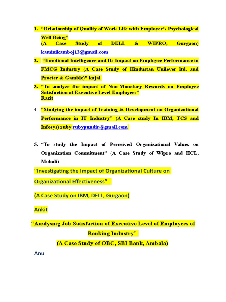 "Investigating The Impact of Organizational Culture On Organizational Effectiveness" (A Case ...