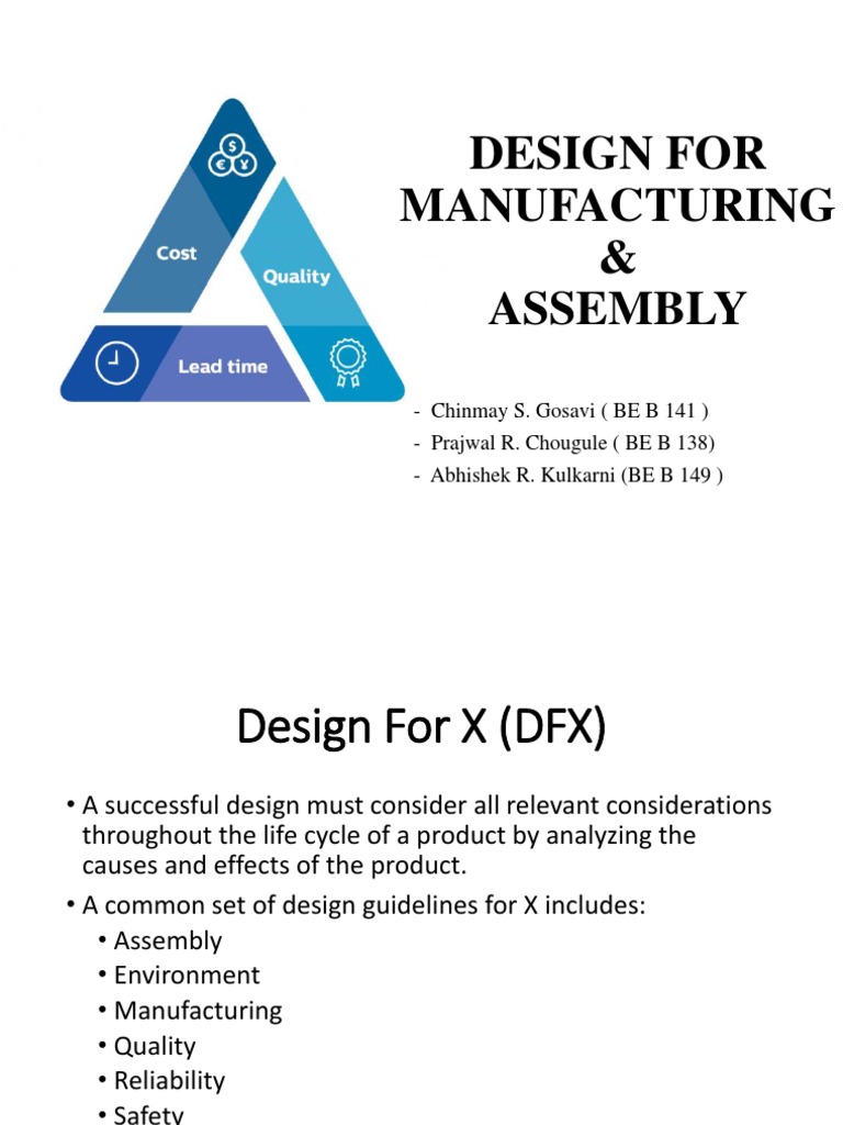 Design For Manufacturing & Assembly | PDF