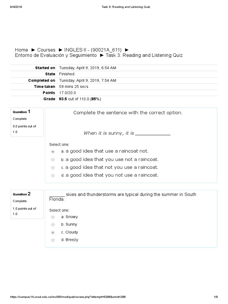 Task 3 - Reading and Listening Quiz2 | PDF | Giant Panda