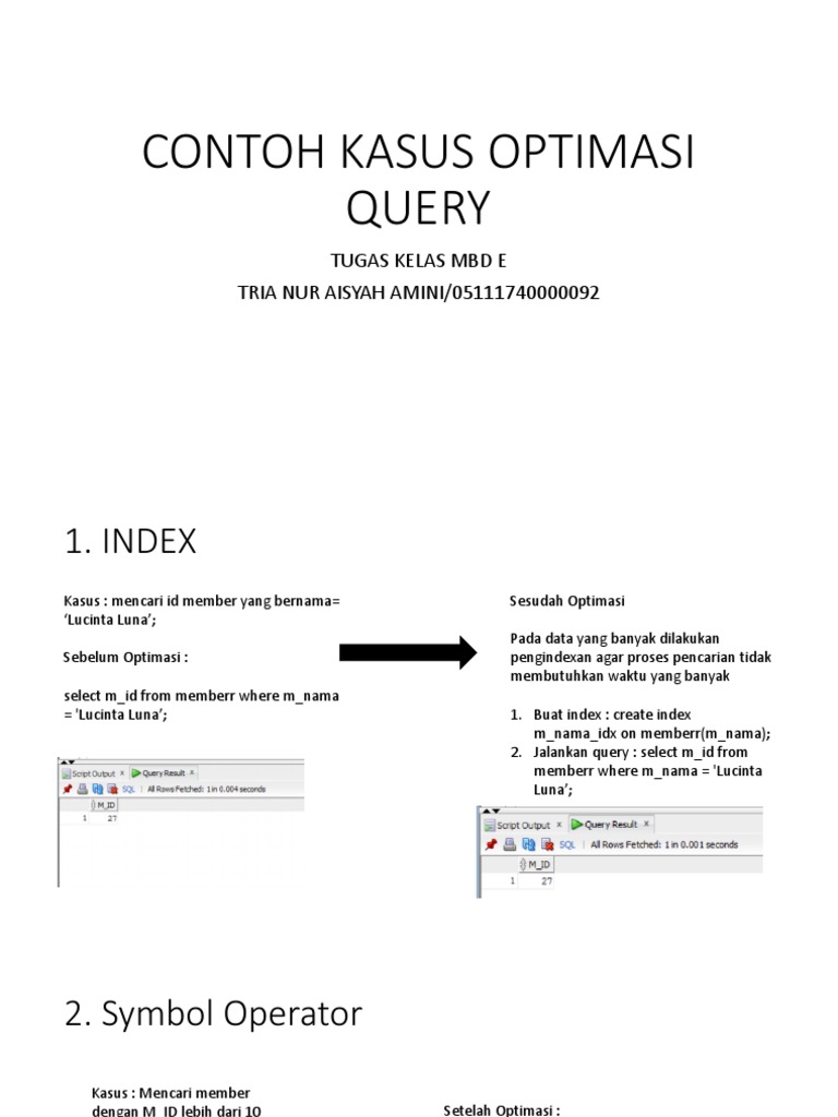 Contoh Kasus Optimasi Query | PDF