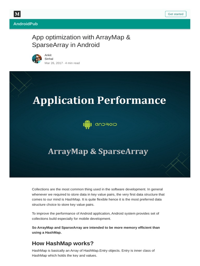 Optimizing Android App With Arraymapandsparsearray Pdf Array Data Structure Algorithms And
