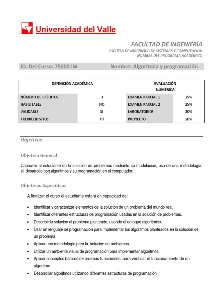 Programa Algoritmia PDF | PDF | Algoritmos | Programación de computadoras