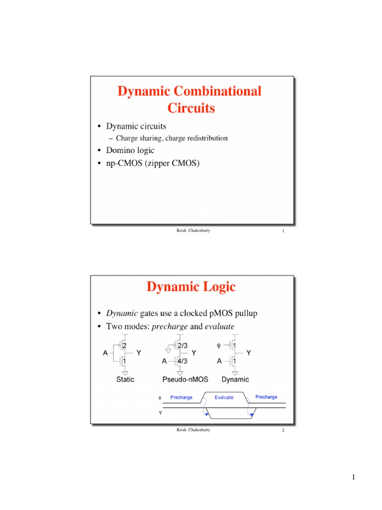 Dynamic Combinational Circuits: - Dynamic Circuits - Domino Logic - np-CMOS (Zipper CMOS) | PDF ...