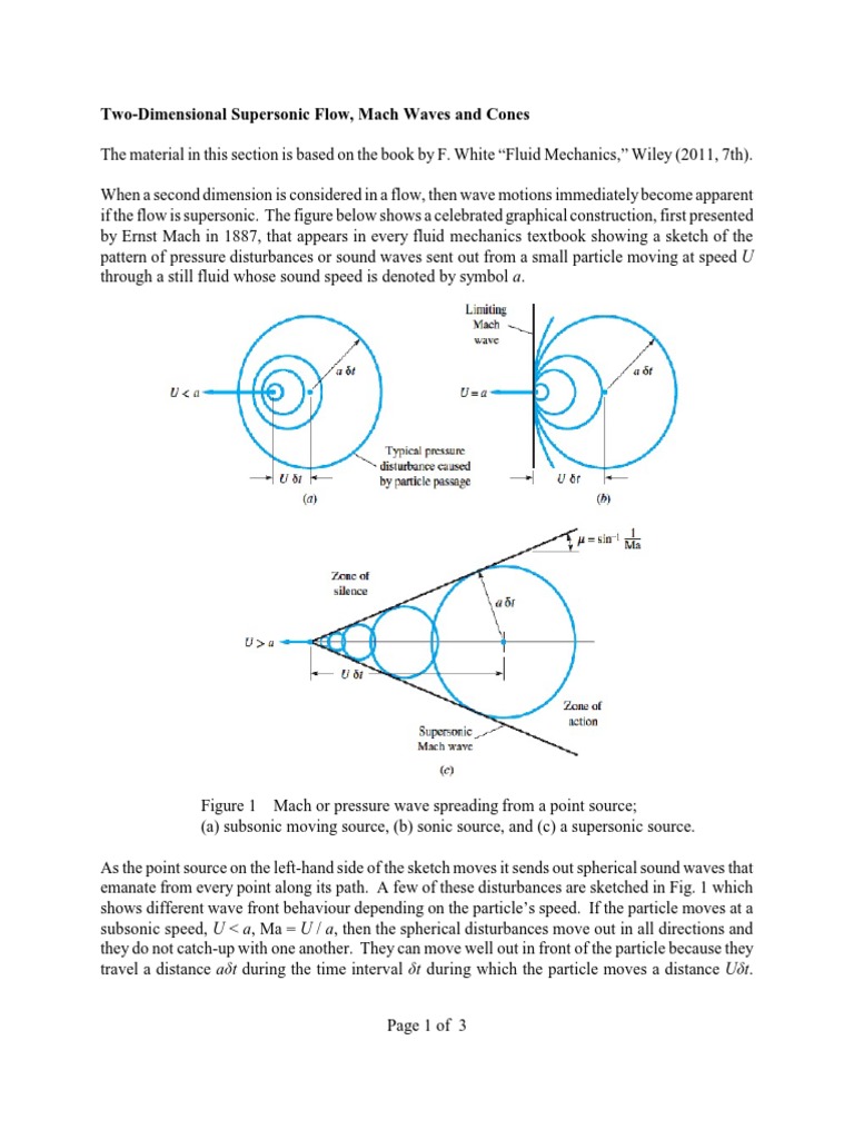 Two-Dimensional Supersonic Flow, Mach Waves and Cones | PDF | Mach ...