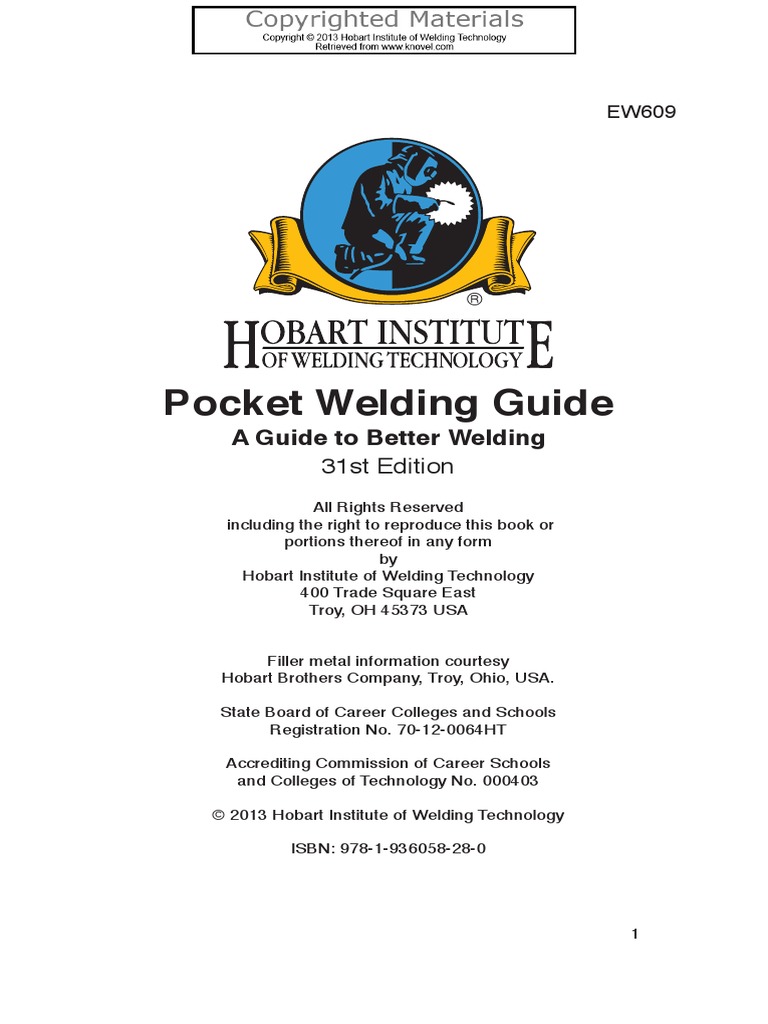 Pocket Welding Guide PDF | PDF | Welding | Construction