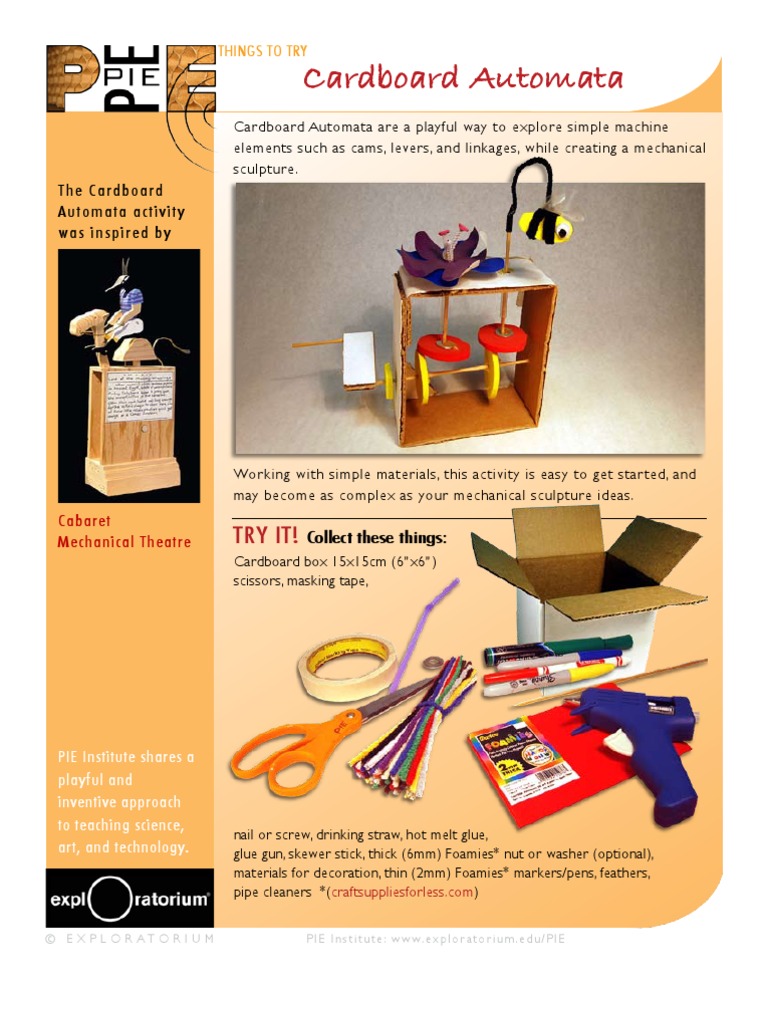 Cardboard Automata | PDF | Sensor | Machines