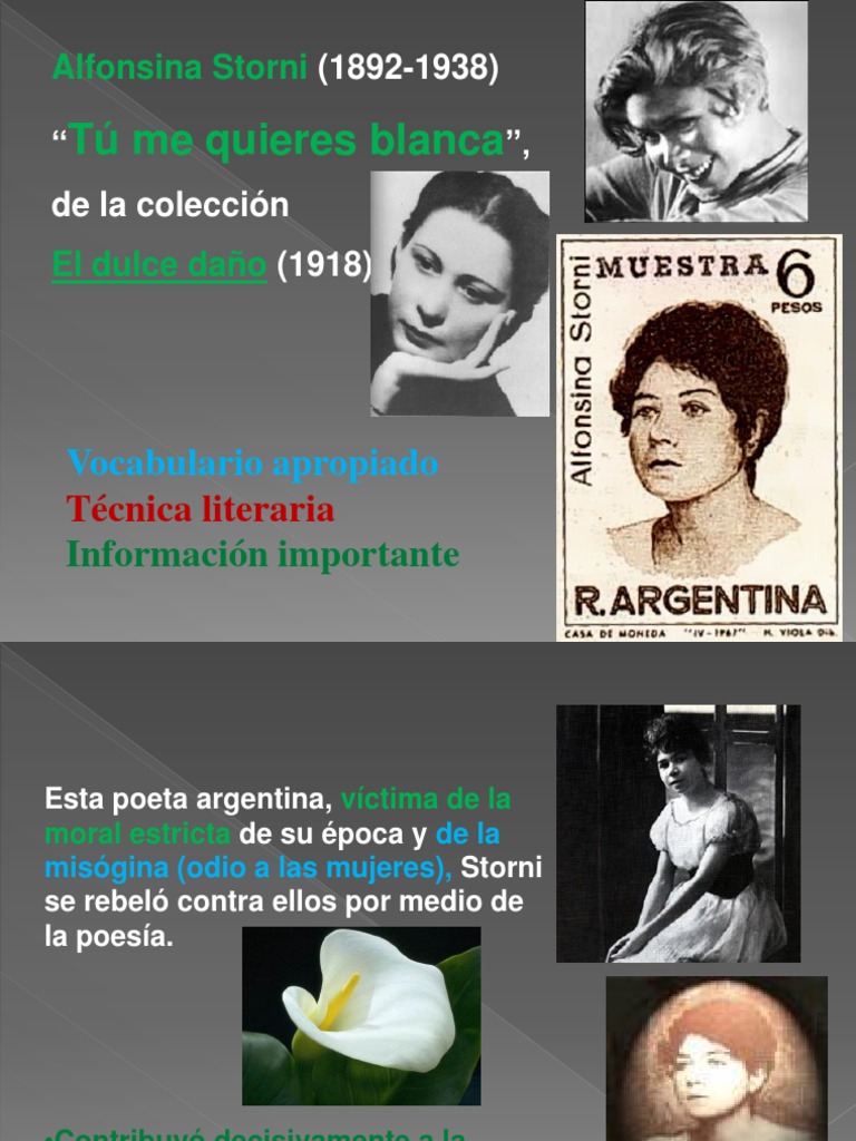 Storni Tu Me Quieres Blanca Pdf Pdf Poesía