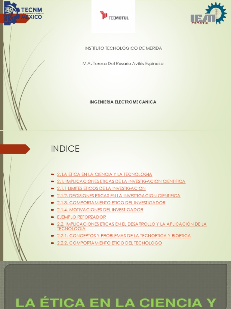 Ética en Ciencia y Tecnología: Implicaciones | PDF | Motivación ...
