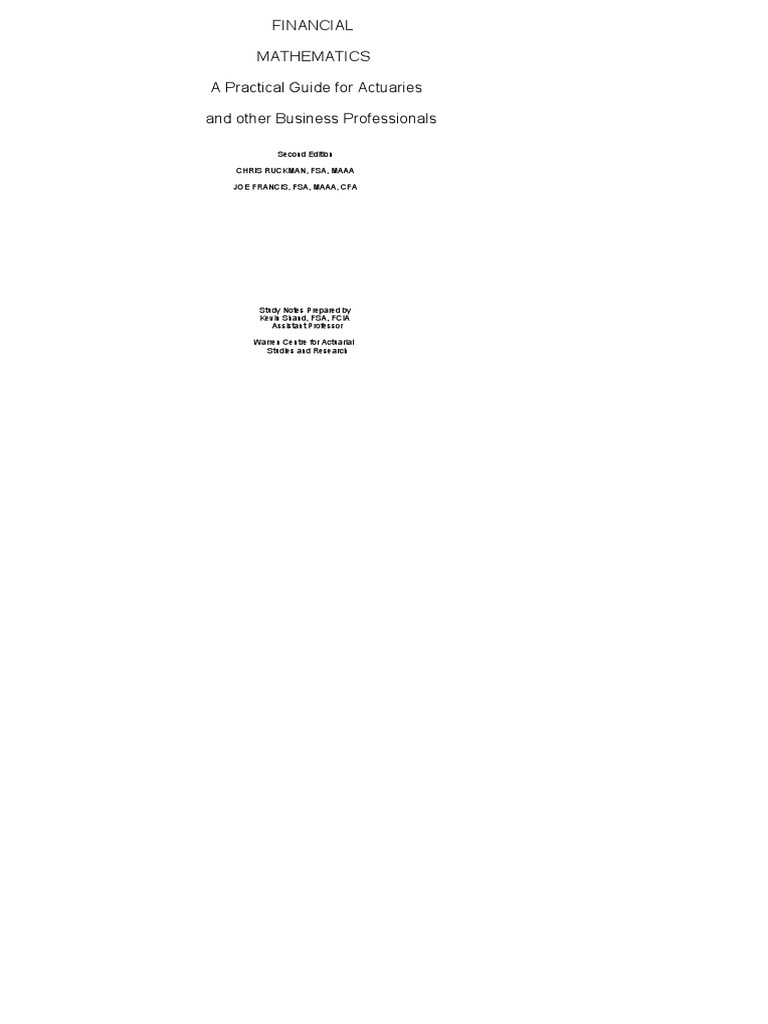 Financial Math For Actuary and Businessman | PDF | Interest | Discounting