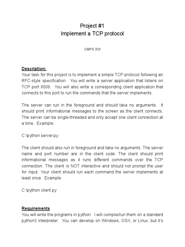 Lab 2 - TCP Sockets | PDF | Port (Computer Networking) | Network Socket