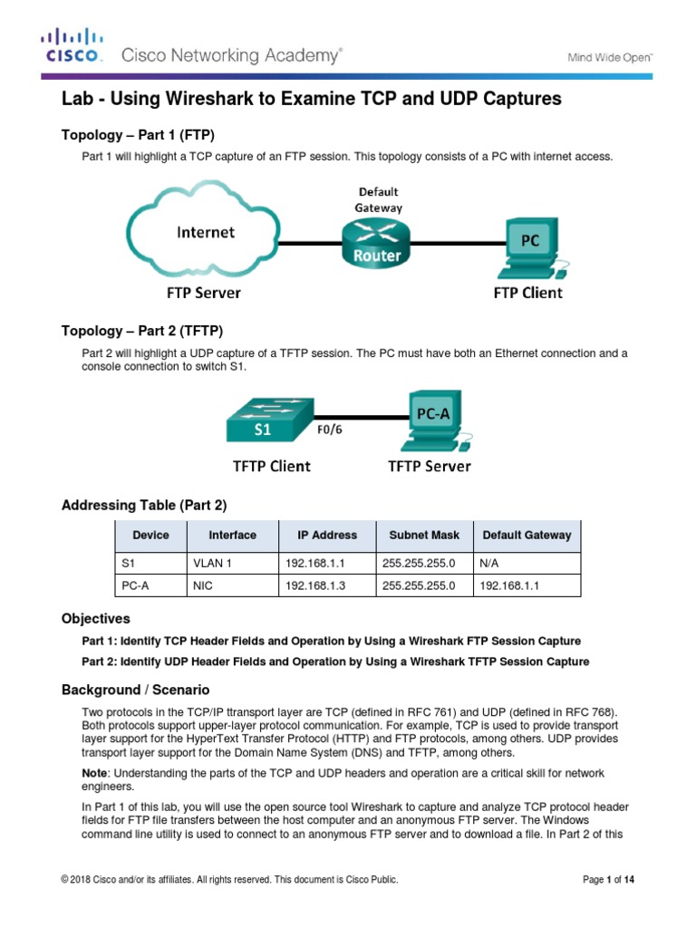 9.2.4.3 Lab - Using Wireshark To Examine TCP and UDP Captures | PDF | Transmission Control ...