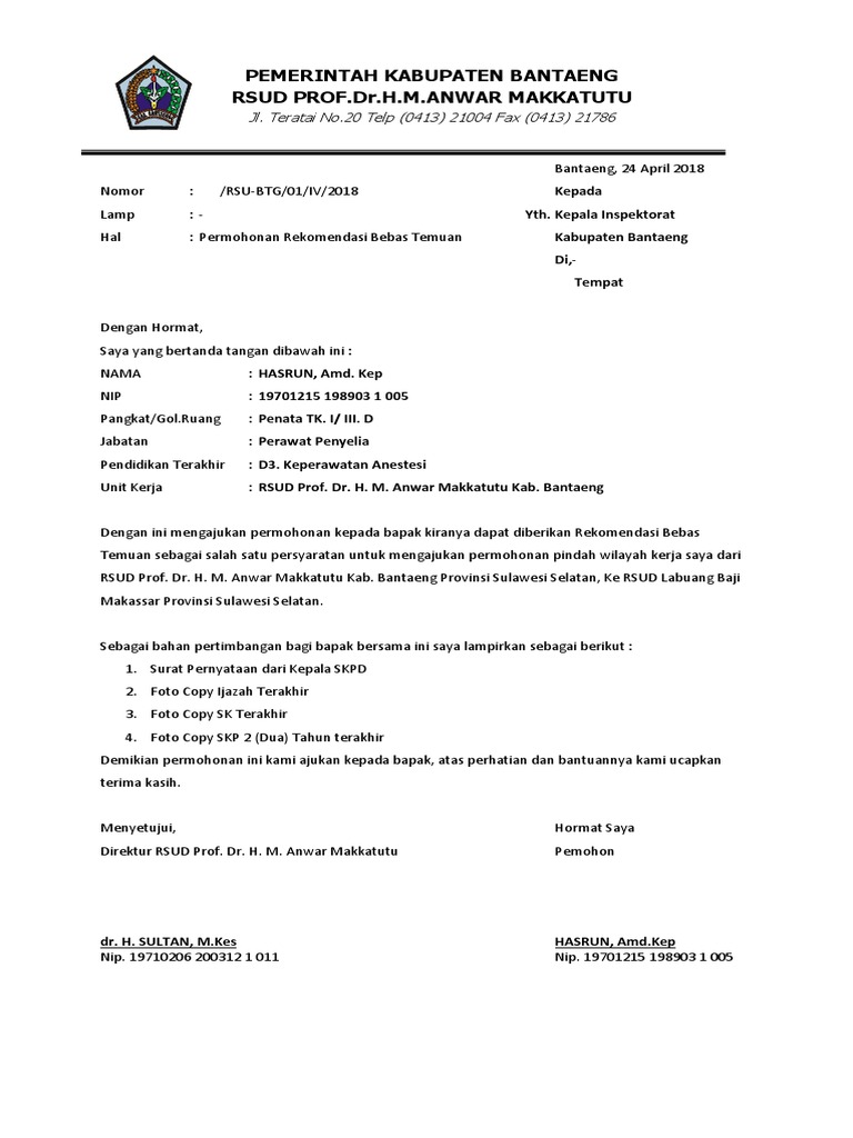 Surat Bebas Temuan | PDF