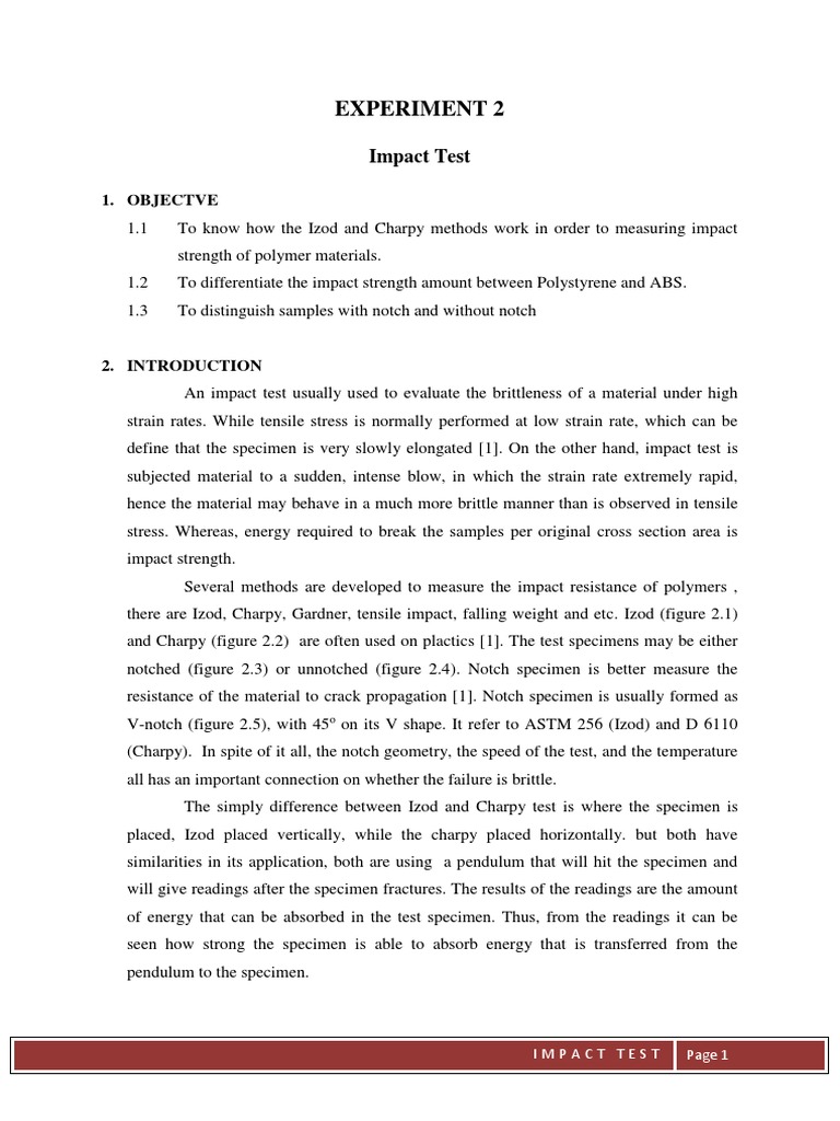 Impact Testing of Polystyrene vs ABS | PDF | Fracture | Copolymer